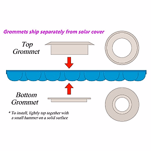 Sun2Solar Blue 20-Foot-by-40-Foot Rectangle Solar Cover Heat Retaining Blanket | 800 Series with 6-Pack of Grommets Bundle | In-Ground and Above-Ground Rectangular Swimming Pools | Bubble-Side Down