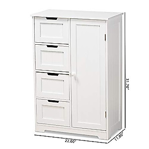 Baxton Studio Bauer Bathroom Shelving, White