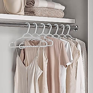 Set of 10 Slim Clothes Hanger by Neatfreak! - Space Saving Hangers For Clothes, Pants, Lingerie and Accessories - Robust White Plastic Hangers With Hooks and Pants Bar - 10 Pack