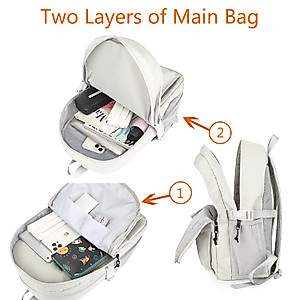 Lmeison Backpack for Girls School Backpacks for Teen Women College Bookbag Waterproof School Bag for Middle School High School Unisex Laptop Backpack Travel Daypack for Work, Black