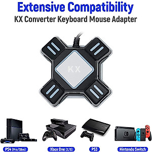 JZW-Shop Keyboard Mouse Converter for PS4/N-Switch/PS3/Xbox One, USB Mouse Keyboard Adapter Converter