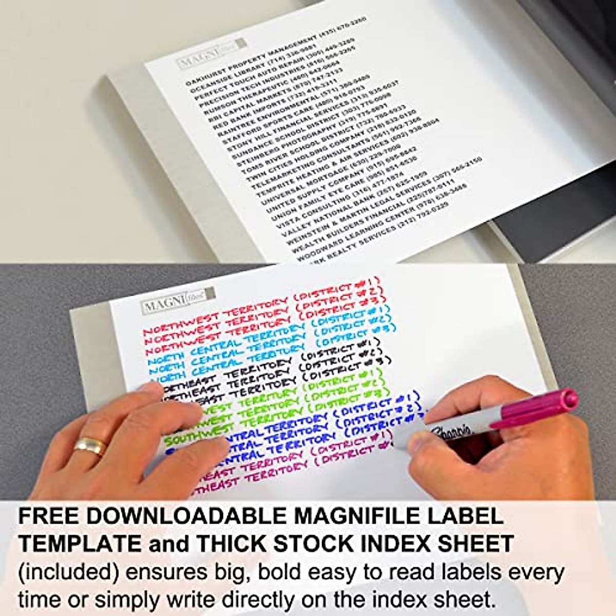 Ultimate Office MagniFile Hanging File Folders V Base Letter Size with 11 inch Magnified Indexes That Double The Size of Your File Titles to Find Files Fast. (Set of 5 Assorted)