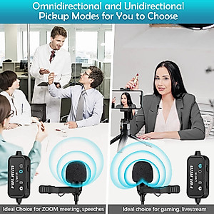 FULAIM Lavalier Lapel Microphone for Smartphone, 19.7Ft Professional Omnidirectional Clip Mic for YouTube/Interview/Recording for PC, Laptop