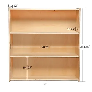 Contender 3 Shelf Kids Storage Solution | Wooden Bookshelf / Toy Organizer for Kids