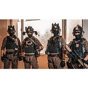BOMTURN Battle Belt Tactical Belt with Accessories: Duty Belts Law Enforcement Combat Airsoft Police Belts with Pouches 7pcs