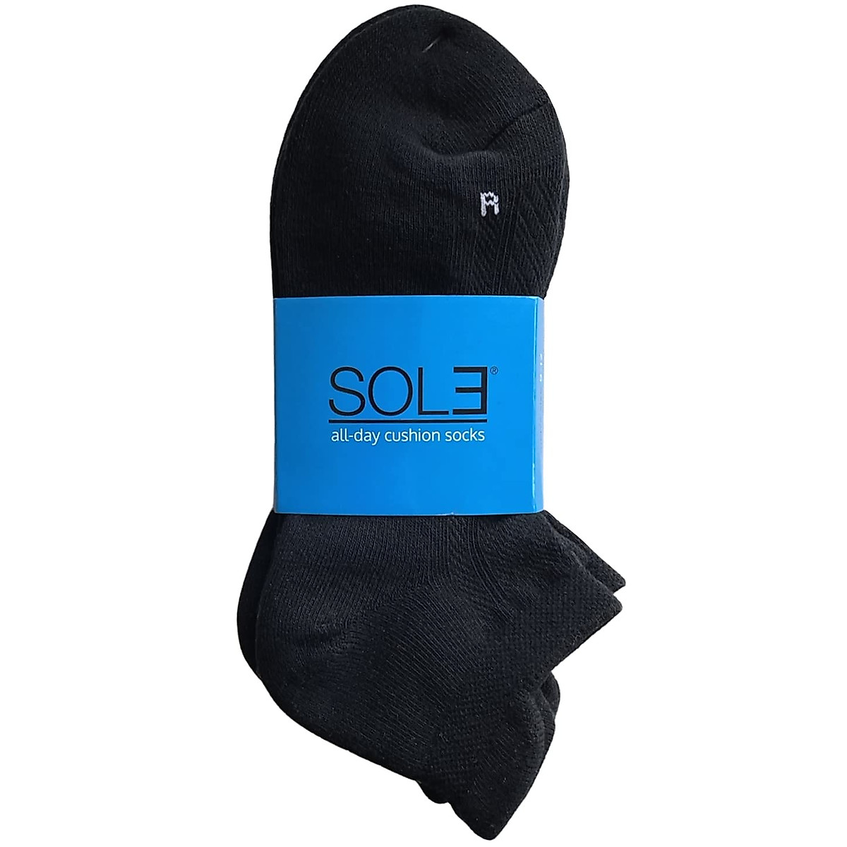 SOL3 Mens All-Day Cushion Socks (Pack of 3) - No Show Athletic Running Low Cut Ankle Socks (Size 9-11, Black)