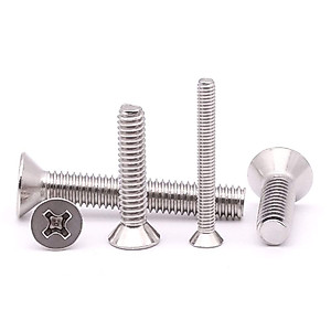 1/4-20 x 1 (30 Pack) Phillips Flat Head Machine Screws, Stainless Steel 304 (18-8), UNC Coarse Thread, Countersunk Head Machine Screws, Phillips Drive #3