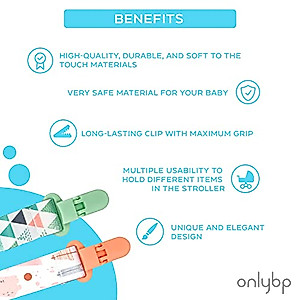 OnlyBP® Set 6 Baby Pacifier Holder Clip - Pacifier Clip for Boys and Girls Fits for Most Pacifiers - Protects Your Baby - Binkie Styles & Baby Teethers & Toys and Gift