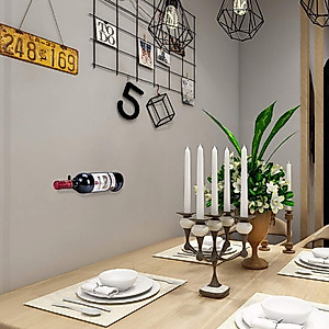 Hipiwe Pack of 6 Wall Mounted Wine Racks - Red Wine Bottle Display Holder with Screws, Metal Hanging Wine Rack Organizer for Beverages/Liquor Bottles Storage