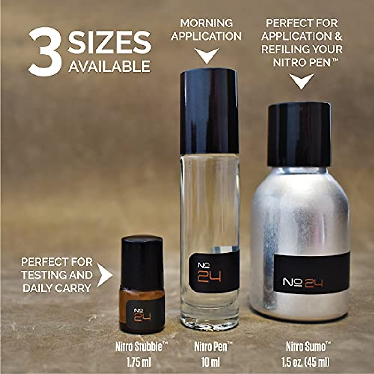 Original Nitro Musk Creations of Creed EROLFA for Men, 212 Carolina Herrera for Men, Invictus Legend, Le Male Jean Paul Gaultier, Polo Double Black, and More | Nitro Stubbies No. 5 - Pure Oil Cologne