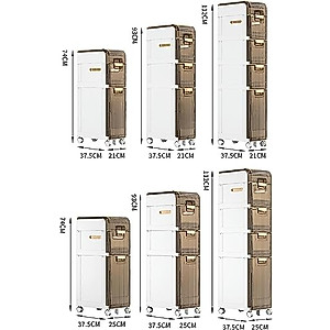 CIADAZ Slim Storage Cart with Wheels, Bathroom Cart Bathroom Storage Organizer, Rolling Cart with Thickened Material for Bathroom, Laundry Room, Kitchen, Narrow Space,25cm,2 Tier