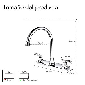 SOLVEX 2 Handle Kitchen Sink Faucet, High Arc 360 Swivel Stainless Steel Pipe 3 Hole Kitchen Faucet, Commercial Modern Chrome Kitchen Sink Faucet, US-SP-80093