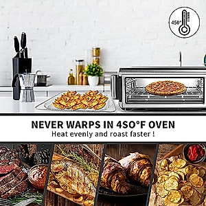 Replacement Air Fryer Basket for Ninja Foodi SP101 Air Fry Oven, Stainless Steel Air Fryer Accessories for Ninja Foodi SP100, SP101B1, SP101C (for SP100 Series)