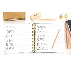 Pretty Simple Lettering: A Step-by-Step Hand Lettering and Modern Calligraphy Workbook for Beginners (Premium Spiral-Bound Hardcover)