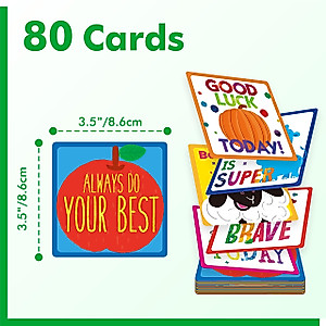 Gethelud 80 PCS Lunch Box Notes for kids, Inspirational Words with Adorable Designs Positive Affirmation Cards for Boys’ and Girls’ Lunch Boxes