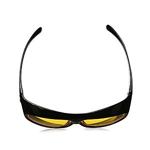 Lxnoap Night Vision Driving Wraparounds Wrap Around Prescription Glasses Anti Glare Sunglasses for Men and Women (Yellow Lens)