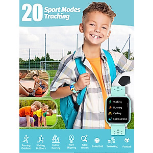 Butele Kids Smart Watch Girls Boys, Smart Watch for Kids Game Smart Watch Gifts for 4-16 Years Old with Sleep Mode 20 Sports Modes 5 Games Pedometer Birthday Gift for Boys Girls (A-Green)