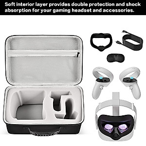 Comecase Hard Battery Organizer Storage Box with Hard Carrying Case for Oculus Quest 2 All-in-One VR Gaming Headset - 2 Pack