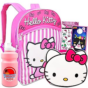 Hello Kitty Backpack and Lunch Box Set for Girls - Bundle with 16” Hello Kitty Backpack, Lunch Bag, Water Bottle, Stickers, More | Hello Kitty School Backpack for Girls