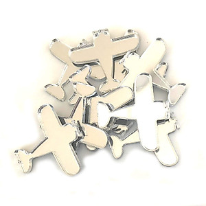Super Cool Creations Bi-Plane Shaped Crafting Mirrors, Set of 10, Many Colours, Shatterproof Acrylic, Red, Pack of 10 x 9cm