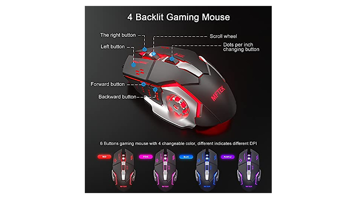 MFTEK RGB Gaming Keyboard & Mouse Combo - Play with Style