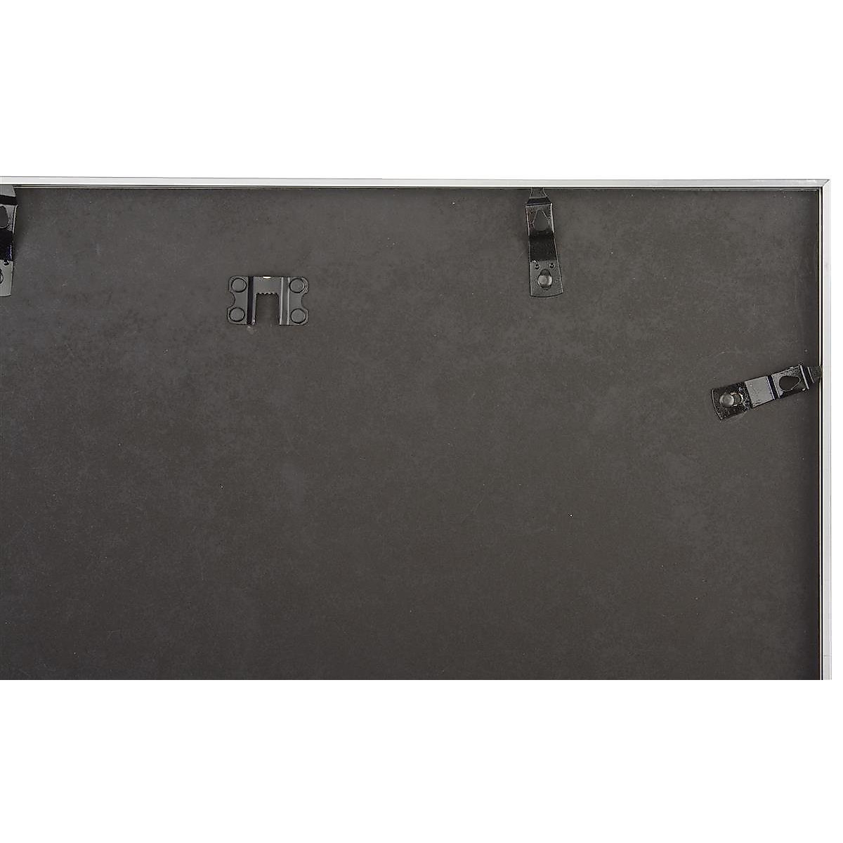 Silver Picture Frame for 11 x 14 Prints with Removable White Mat, Eliminate The Mat to Display a 16 x 20 Poster, for Wall Mount Use - Aluminum Frame with Clear Plastic Lens