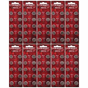 100 Pack LOOPACELL LR44 AG13 357 L1154 A76 Button-Cell Batteries