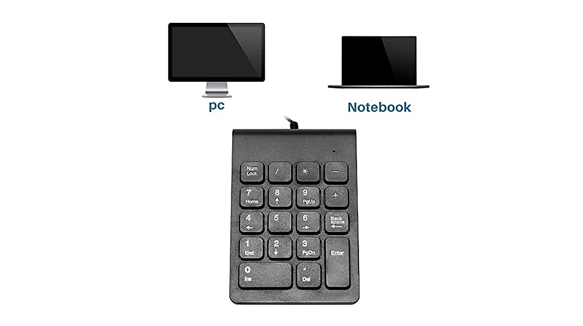 Spacesea USB Wired Numeric Keypad - 18 Keys for Comfort