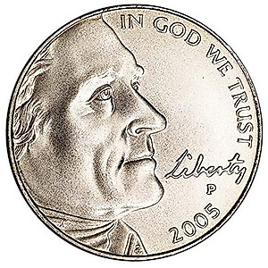 2005 P & D Satin Finish Ocean View Jefferson Nickel Choice Uncirculated US Mint 2 Coin Set