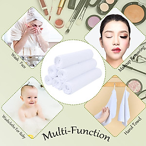 SINLAND Waffle Washcloths Microfiber Facial Cloths Soft Makeup Remover Cloths Ultra Thin Quick Drying Exfoliating 6 Pack White