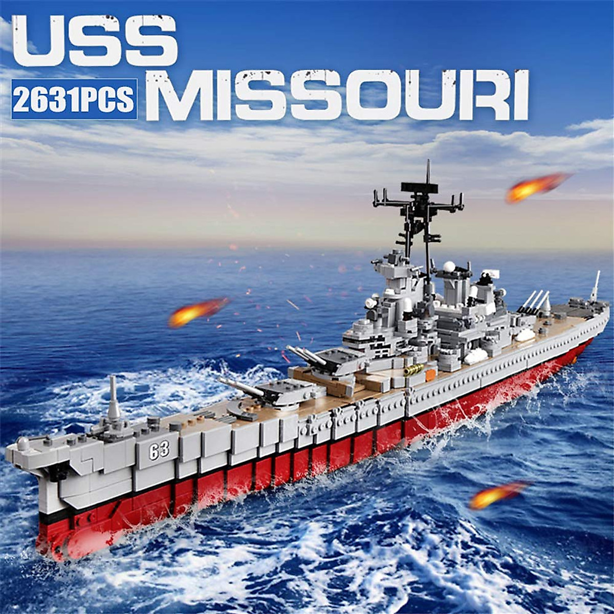 Xingbao 06030 2631PCS Military Army Series The USS Missouri Battleship Set Building Blocks Classic Cruiser Model Bricks WW2 Toys Adult Toys