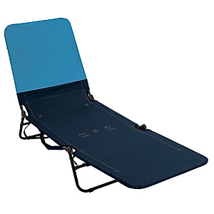 Rio Brands Portable Folding Lounge Straps and Storage Pouch Backpack Chair, 11", Blue Sky/Navy