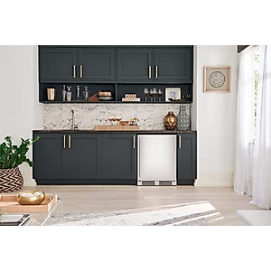 Zephyr Presrv 24" Wine Fridge & Beverage Refrigerator ADA Single Zone Under Counter - Mini Wine Cooler Cellars Small Beer Cabinet Drink Chiller Freestanding Stainless Steel Door - 7 bottles 112 cans