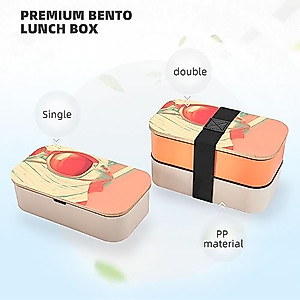 Retro Abstract Shades Adult Lunch Box, Bento Box, With Cutlery Set Of 3, 2 Compartments, Rectangular, Lunch Box For Adults