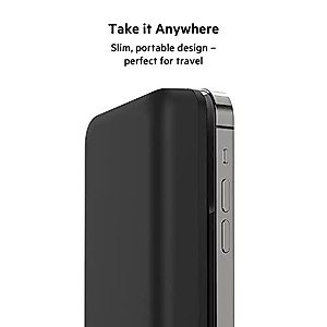 Belkin BoostCharge Magnetic 10k MAh Power Bank - Magnetic 7.5W Fast IPhone Charger - MagSafe Compatible Battery Pack Wireless Charger - USBC Charger - Portable Charger For iPhone 14, iPhone 13 & 12