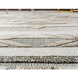 Unique Loom Outdoor Modern Collection Area Rug - Albuquerque (5' x 8' Rectangle, Beige/ Brown)