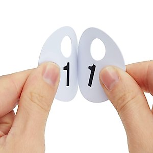 Juvale 2 Sets of Round Numbered Tags 1-300, Double-Sided Plastic Coat Check Tickets (1.7 in, 600 Pieces Total)