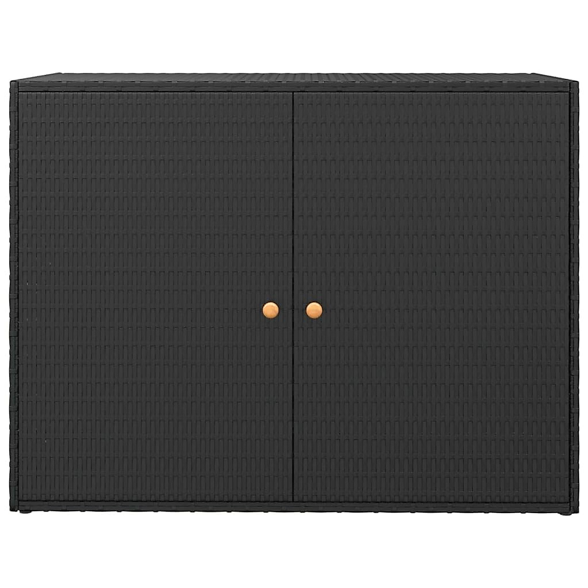 GOLINPEILO Outdoor Garden Storage Cabinet, Large Patio Storage Cabinet Garden Storage Container for Lawn Backyard, Black 39.4"x21.9"x31.5" Poly Rattan-B