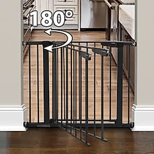 Cumbor 29.7"-46” Auto Close Safety Baby Gate,Black & Cumbor 29.7"-40.6” Auto Close Safety Baby Gate,Black