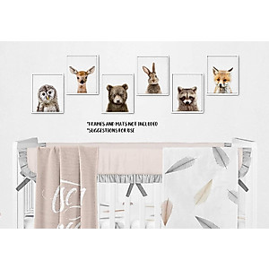 EPHANY Baby Animal Posters and Prints ART - Rabbite Deer Fox Canvas Painting Nursery Pig Wall Art, Piglet Print Wall Art Nordic Picture Kids Room Decoration YMX014 (8"x10"(20x25cm))