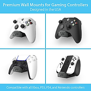 TotalMount (2 Pack) Controller Wall Stands with Non-Slip Pads & Removable Adhesive for Xbox, PS5, PS4, and Nintendo – These Premium Holders Won’t Damage Your Wall with Screws or Permanent Adhesive