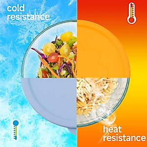 Purekra 3 Pack Silicone Replacement Lids for Pyrex 7402-S 1.3 Qt, 7403-S 2.3 Qt, 7404-S 4.5 Qt Sculpted Tinted Glass Mixing Bowls (BOWL NOT INCLUDED)