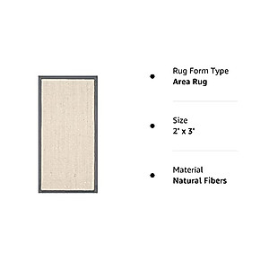 SAFAVIEH Natural Fiber Collection Accent Rug - 2' x 3', Marble & Grey, Border Sisal Design, Easy Care, Ideal for High Traffic Areas in Entryway, Living Room, Bedroom (NF441B)