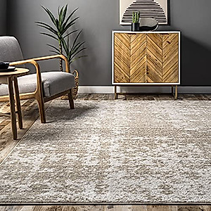 nuLOOM Deedra Modern Abstract Area Rug - 5x8 Area Rug Modern/Contemporary Beige/Ivory Rugs for Living Room Bedroom Dining Room Kitchen