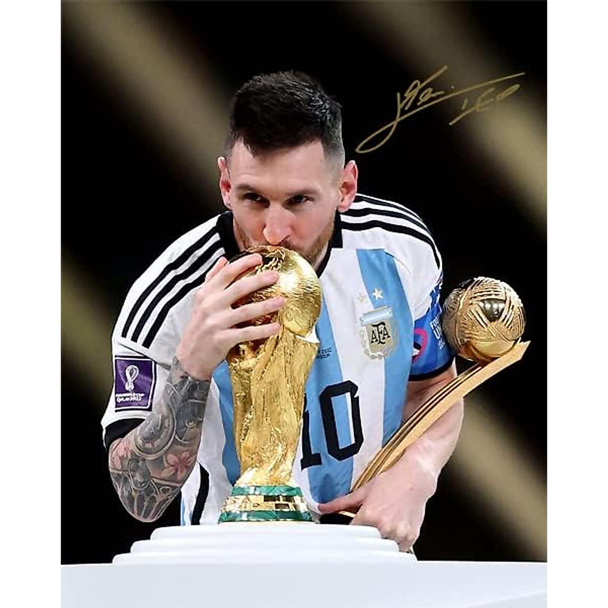 Ikonic Fotohaus Lionel Messi Argentina Goat Signed Photo Autograph Print Wall Art Home Decor