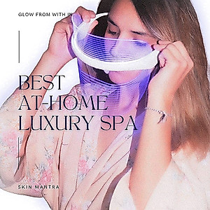 Skin Mantra LED Light Therapy Mask – 3 Colors LED Mask Therapy Facial for Total Skin Repair and Glowing Skin – Professional At-Home LED Skin Care Mask – Lightweight and Portable Facial Care Mask