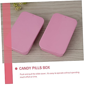 Ciieeo 8Pcs Boxes Pink push-pull box storage cubes with lid empty tin containers with containers with lids jewelry organizer tray metal storage organizer storage tank pill iron travel