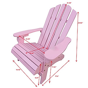 SmartEdge Wood Adirondack Chair, Ergonomic All-Weather Adirondack Chairs for Kids, Leisure Line Adirondack Lounge Outdoor Chairs Durable Patio Lounge Chair for Garden Lawn Indoor Blue