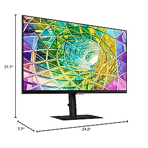 SAMSUNG ViewFinity S80A Series 27-Inch 4K UHD (3840x2160) Computer Monitor, HDMI, USB Hub, HDR10 (1 Billion Colors), Height Adjustable Stand, TUV-Certified Intelligent Eye Care (LS27A804NMNXGO),Black