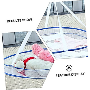 HOMSFOU 2pcs Drying Rack Foldable Laundry Rack Hanging Dry Windproof Cloth Dryer Outdoor Clothes Airer Drying Basket Single-Layer Clothes Basket Drying Hanger Sock Hanger Drying line Flat